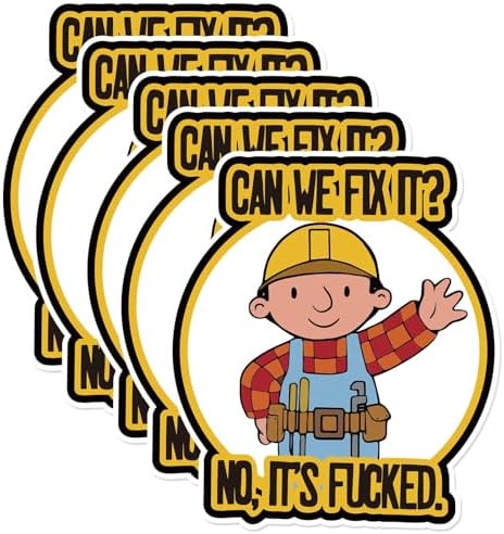 XMJY 5 Pack Funny Hardhat Stickers - Can We Fix It? No, It's ed, Cute ...