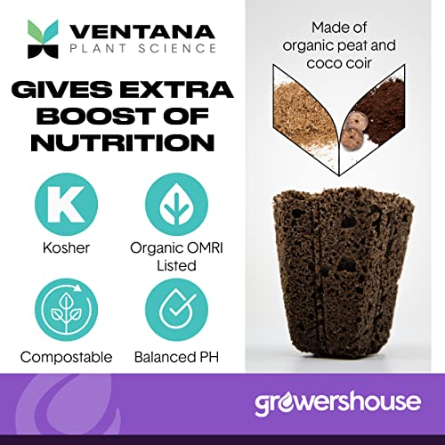 VPS OrganiPlug Hydroponic Seed Starter Plugs, 50 Pack, Rapid Root ...