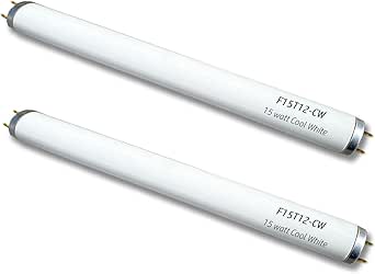 2pack F15T12-CW Cool White 15Watt Fluorescent Light Bulb,18inch 4100K ...