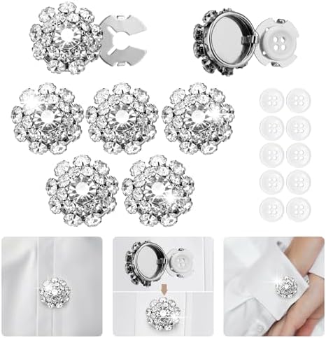 Amazon.com: Juome Button Covers - 5 Sets Rhinestone Buttons Covers for ...