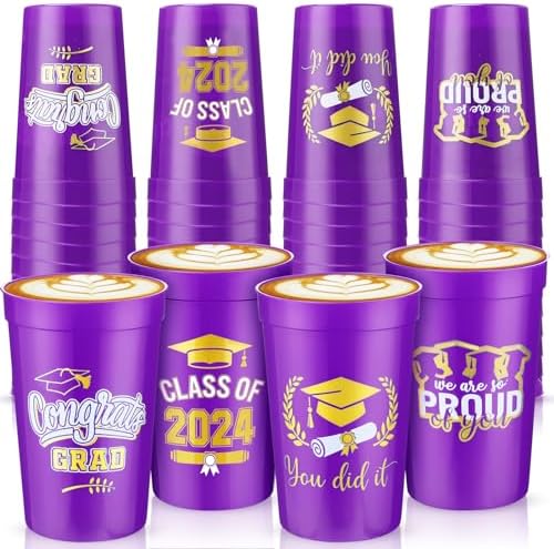Amazon.com: 32 Pieces Graduation Party Cups 2024 16 Oz Grad Plastic ...