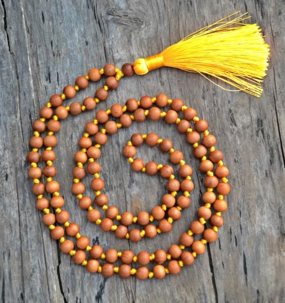 NEXG A1 Quality Chandan Mala 108 Beads Original Pure Sandalwood Mala ...