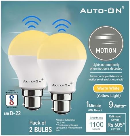 Buy Auto-ON Motion Sensor LED Bulb (9W) (Automatic ON/OFF) (Works both ...