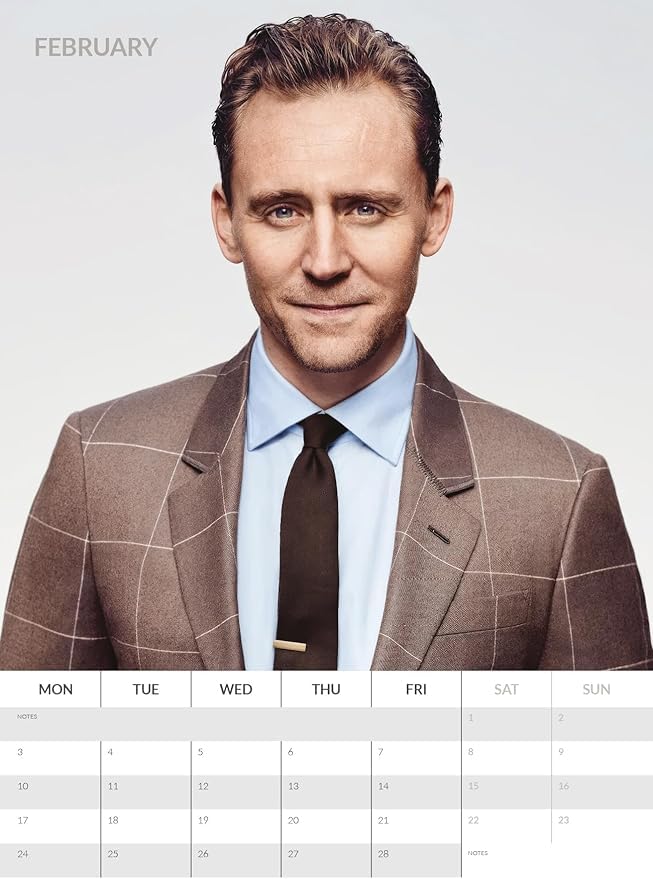 Tom Hiddleston Calendar 2025, A3 Size, Full Colour, Wirobound – BigaMart