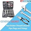 Pipe Extractor Set, 9-Piece Heavy Duty Steel Broken Pipe Extractors for ...