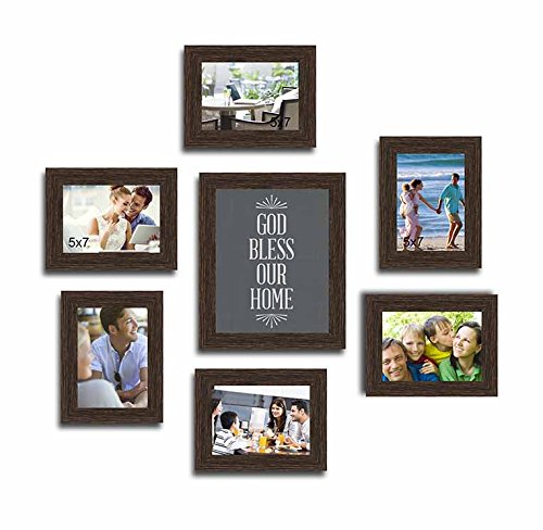 Art Street Jove texture wooden wall photo frame set of 7 : Amazon.in ...