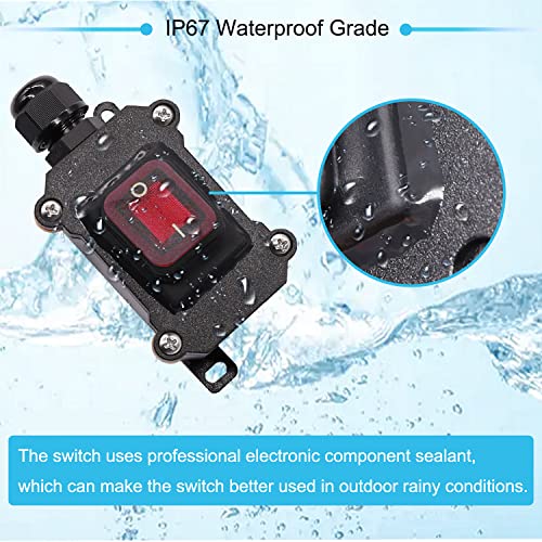 Snapklik.com : Hmknana IP67 Waterproof Inline Cord Switch 12V DC 20A ...