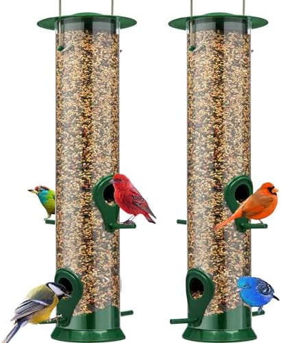 Amazon.com : 3Pk Colorful Tube Bird Feeder Family, Nyjer/Thistle Feeder ...