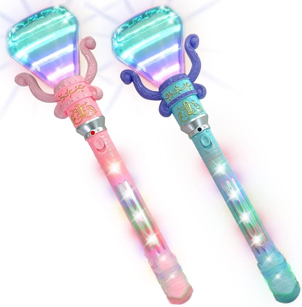 Amazon.com: ArtCreativity Light Up Princess Wands for Kids (Set of 2 ...