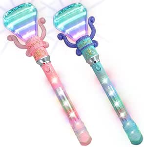 Amazon.com: ArtCreativity Light Up Princess Wands for Kids (Set of 2 ...