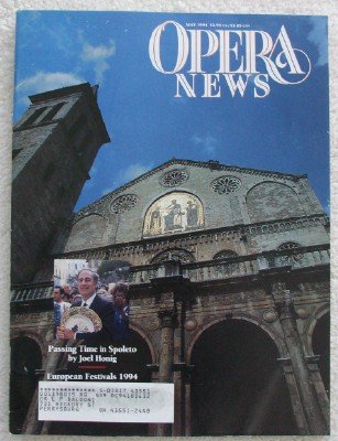 Opera News Magazine. May, 1994. Single Issue Magazine. Volume 58, No ...