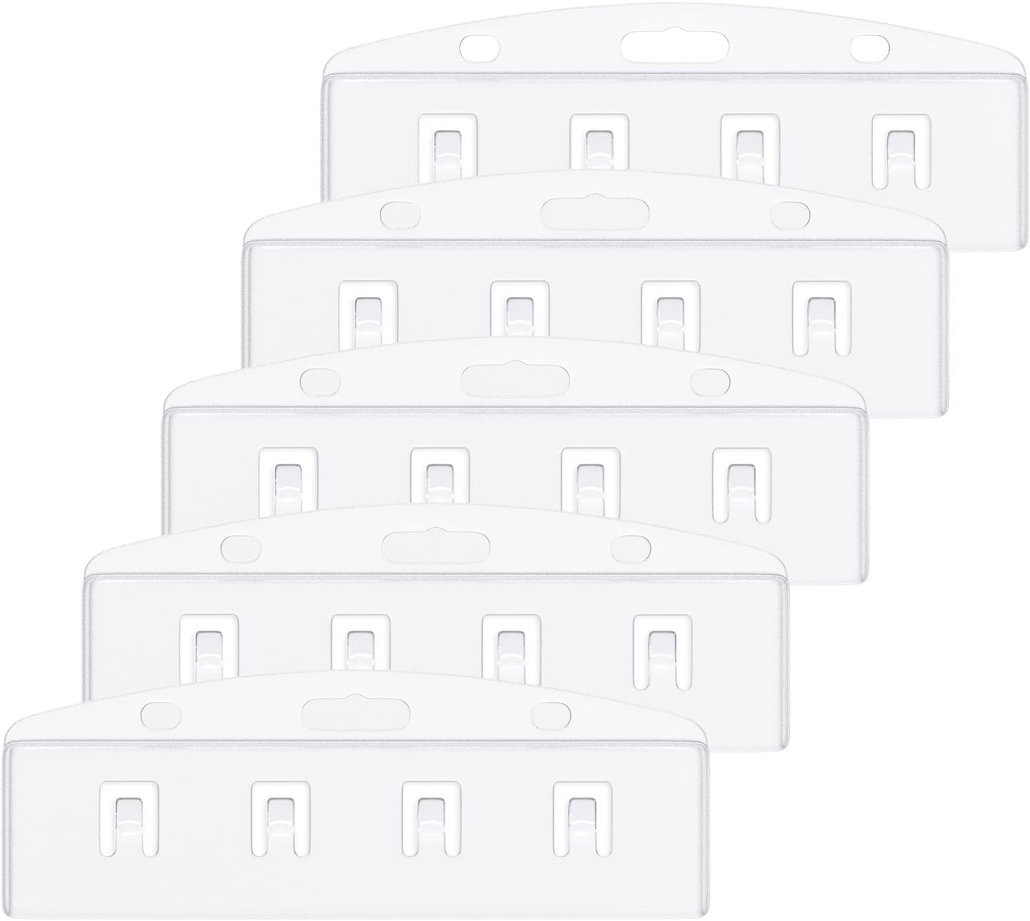 Amazon.com : 20Pcs Horizontal Half Card Badge Holders Plastic Card ...