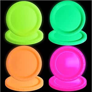 Amazon.com: 100 Pcs Glow in the Dark Neon Glow Party Supplies, 5 Color ...
