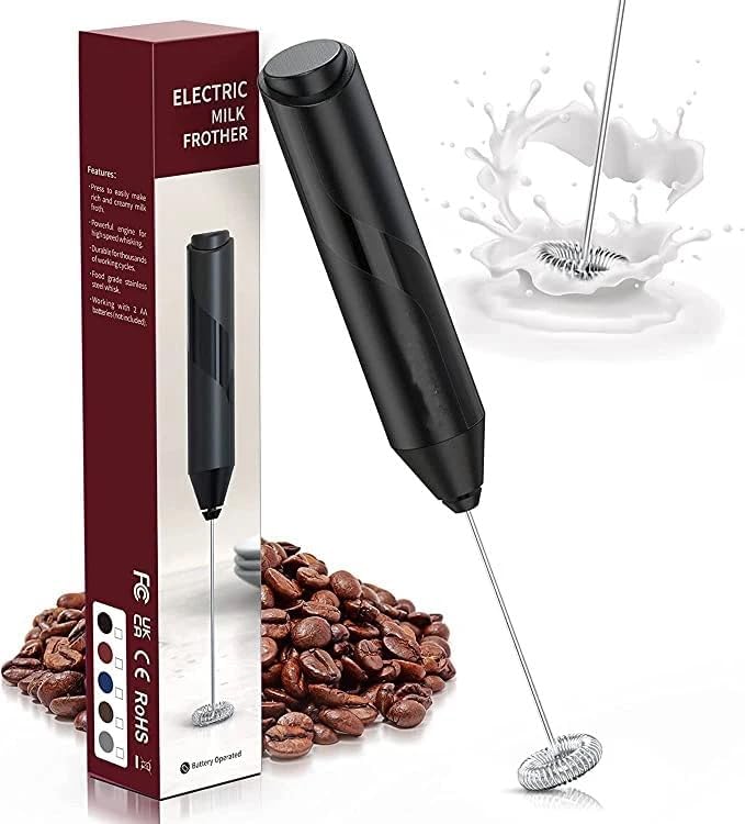 Electric Milk Frother Handheld, Electric Milk Foamer with Stainless ...