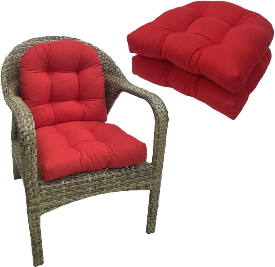 AALLYN Waterproof U-Shaped Outdoor Chair Cushions Set of 2