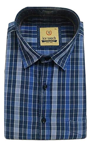 Buy Mens Casual Half Sleeve Check Shirt. 100% Cotton. Comfortable and ...
