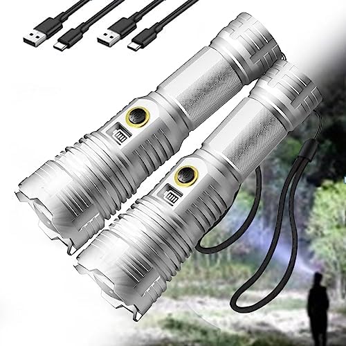Flashlights High Lumens 2 Pack,3000 Lumen Rechargeable Flashlights with ...
