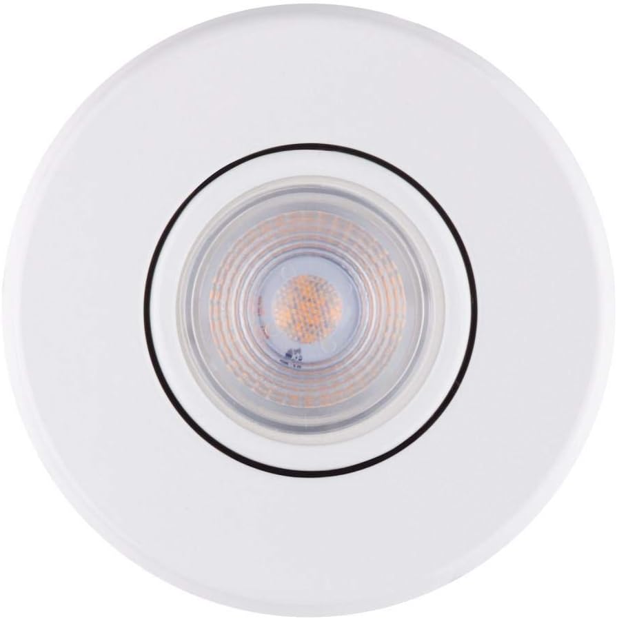Commercial Electric 3 in. White LED IC Rated Swivel Round Trim Recessed ...