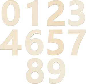 Amazon.com: NBEADS 1 Set 0-9 Large Wood Number, Unfinished Wood Cutouts ...