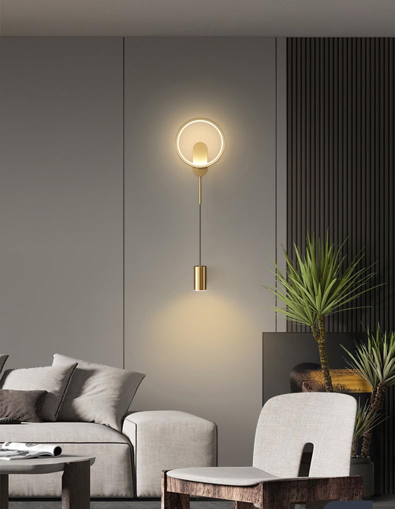 CITRA LED 18W Golen Round Bedside Wall Ceiling Light with Spot - Warm ...