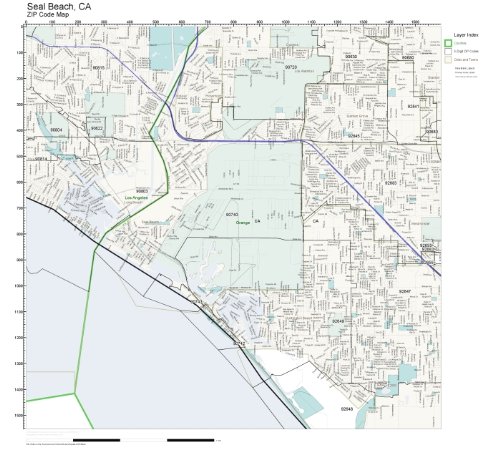 ZIP Code Wall Map of Seal Beach, CA ZIP Code Map Not Laminated - Want ...