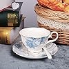 Amazon.com | fanquare Blue Flowers Porcelain Tea Set, Tea Cup and ...