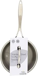 Morrisons Cook Stainless Steel Triply Saucepan with Lid, 20 cm : Amazon ...