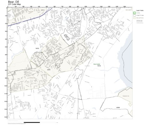 ZIP Code Wall Map of Bear, DE ZIP Code Map Not Laminated: Amazon.com ...
