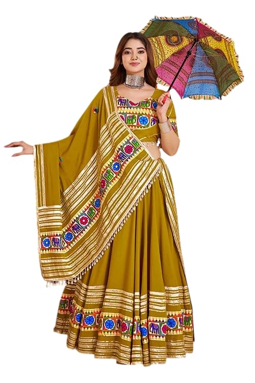Buy Women's Green Chaniya Choli for Navratri Garba Night at Amazon.in