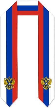 Amazon.com: GEEKLLS Russia Russian Flag Graduation Shawl Sash Stole ...