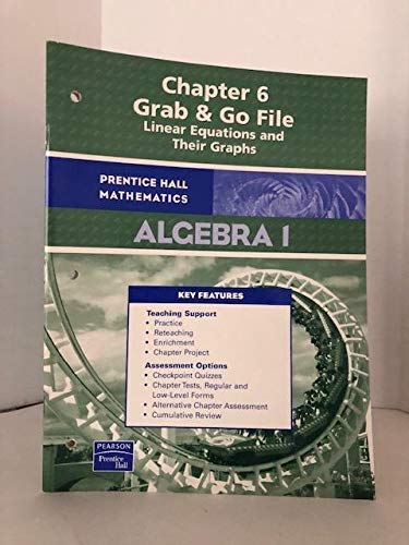 Prentice Hall Algebra 1 Chapter 6 Grab & Go File Linear Equations and ...
