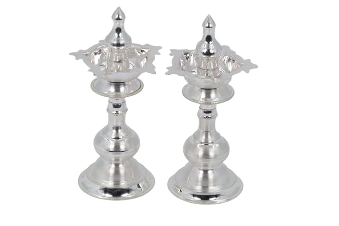 Buy Adinky Pure Silver |Samai |Diya/Lamp/Deepak/Deep with Panch Mukhi ...