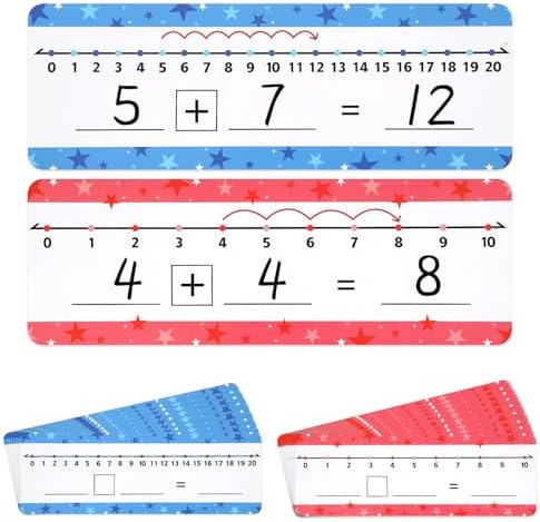Amazon.com : 32 Pack Dry Erase Number Line Board Card Lapboard Double ...