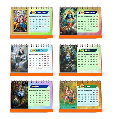 ESCAPER Lord Krishna Desk & Office Table Calendar 2024 Hindu God Radha ...