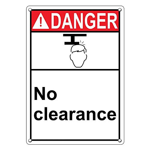 Amazon.com: Weatherproof Plastic Vertical ANSI Danger No Clearance Sign ...