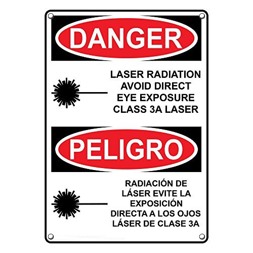 Weatherproof Plastic Vertical OSHA Danger Laser Radiation Eye Class 3A ...