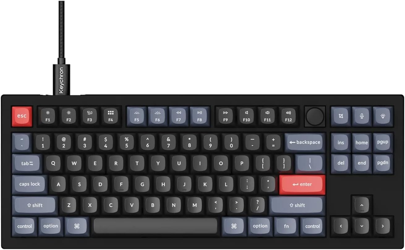 Keychron V3 TKL 80% Layout Custom Wired Mechanical Keyboard with Knob ...