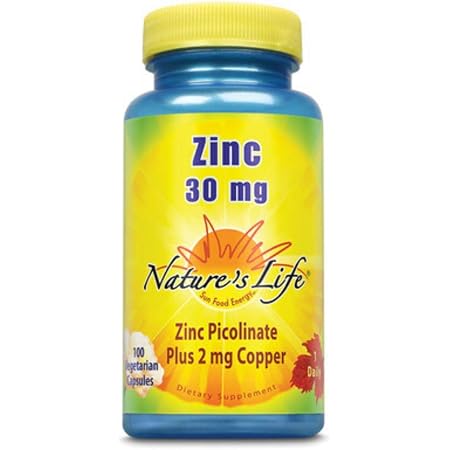 Amazon.com: Nature's Life Zinc Picolinate 30mg | Plus 2mg Copper | 250 ...