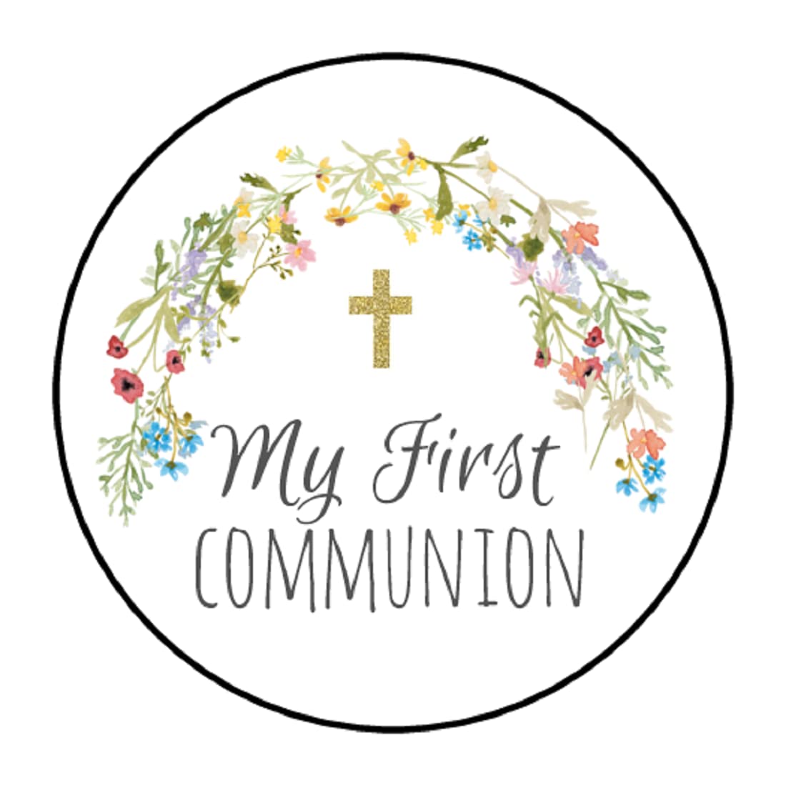 Amazon.com: 60 Pcs My First Communion Stickers Labels Tags Stamps 1.5 ...