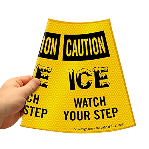 Snapklik.com : SmartSign Caution - Ice, Watch Your Step Cone Message ...