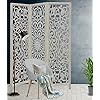 Amazon.com: Room Divider Wood Floor Screen - Suzani White Wash 3 ...