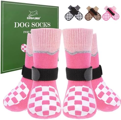 Amazon.com : EXPAWLORER Dog Socks to Prevent Licking Paws with Grippers ...