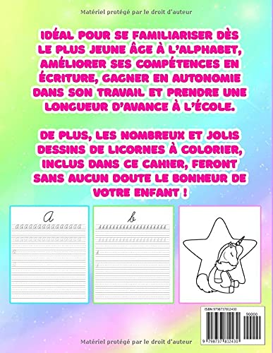 Mon cahier d'écriture et de coloriages: Apprendre à écrire en attaché ...