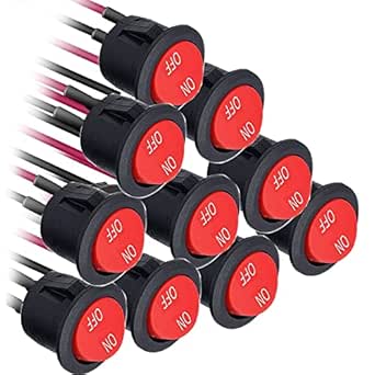 RUNCCI-YUN 10Pcs round rocker switch 12V ON Off Switch 12 Volt DC ...