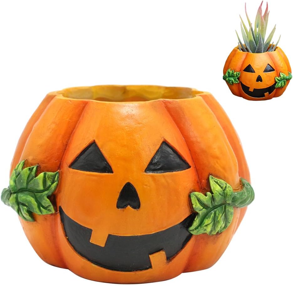 Amazon.com: Halloween Pumpkin Planter Pots for Indoor Plants - Cute ...
