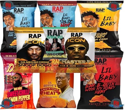 Amazon.com: Rap` Snacks Potato Chips 1 oz Variety Pack(Lil Baby All In ...