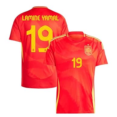 Lamine Yamal 19 Home Football Team Half Sleeve Jersey 2024 (Kids,Boys ...