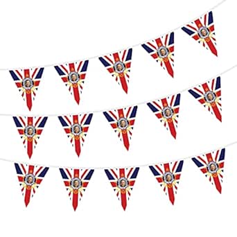 6M King Charles Coronation Decorations Union Jack Bunting Flags 24 pcs ...