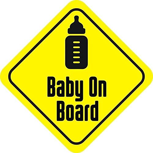 ARWY® car sticker Baby On Board,Reflective Background Yellow,Baby with ...