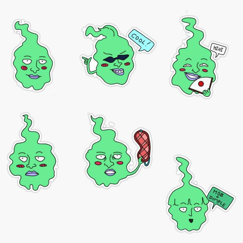 Amazon.com: Mob Psycho 100 Dimple Set Sticker Vinyl Waterproof Sticker ...